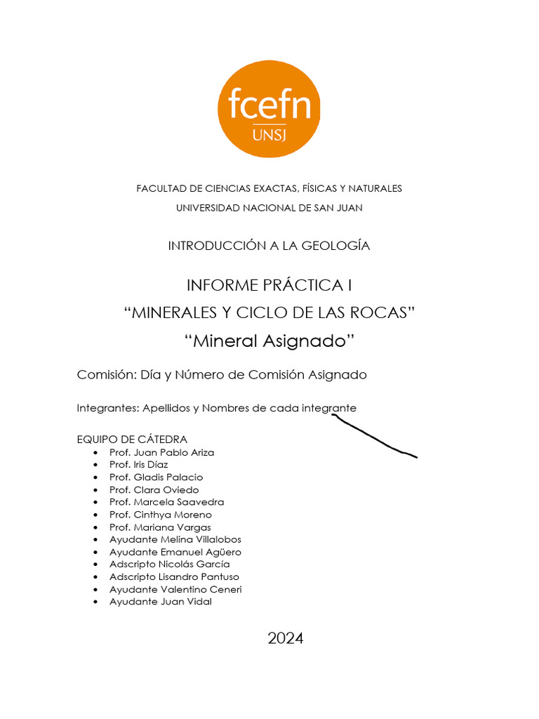 Ejemplo Carátula Informes | PDF