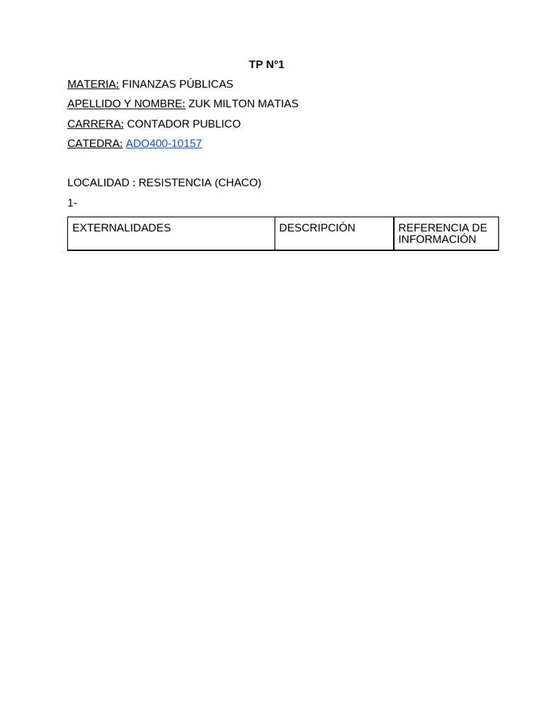 TP N°1 FINANZAS PUBLICAS | PDF