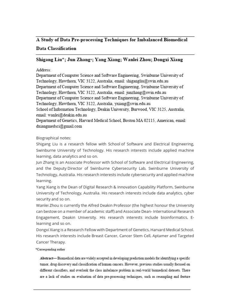 1-A Study of Data Pre-Processing Techniques For Imbalanced Biomedical ...