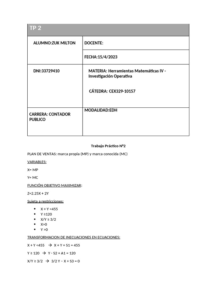 TP N°2 Herramientas Matematicas Iv | PDF