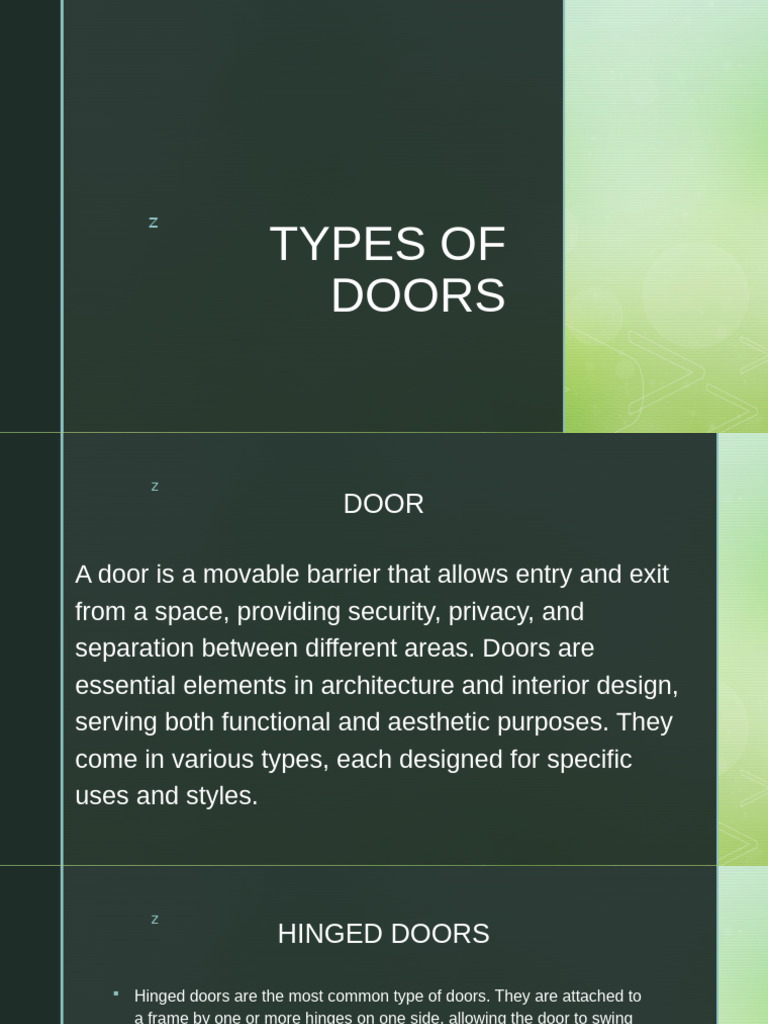 TYPES of Doors | PDF