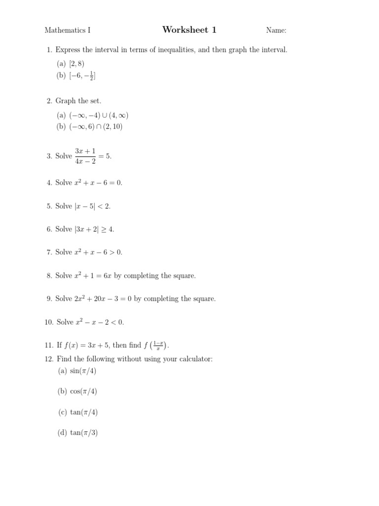 Worksheet 130 | PDF
