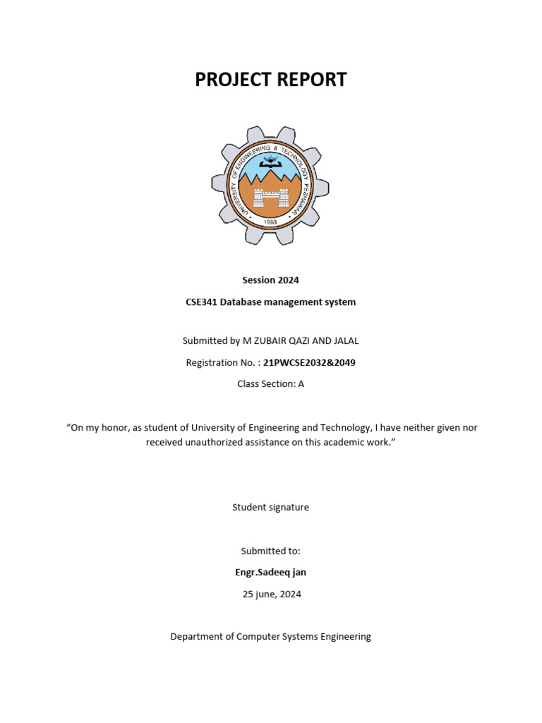 DBMS PROJECT REPORT | PDF