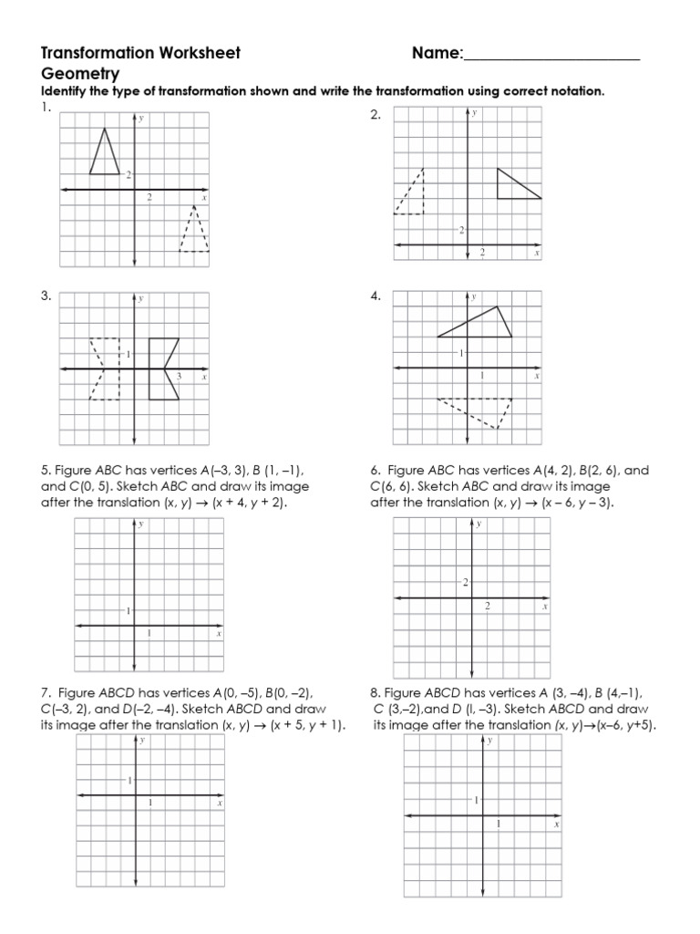 Mixed Transformations Practice - in Class | PDF