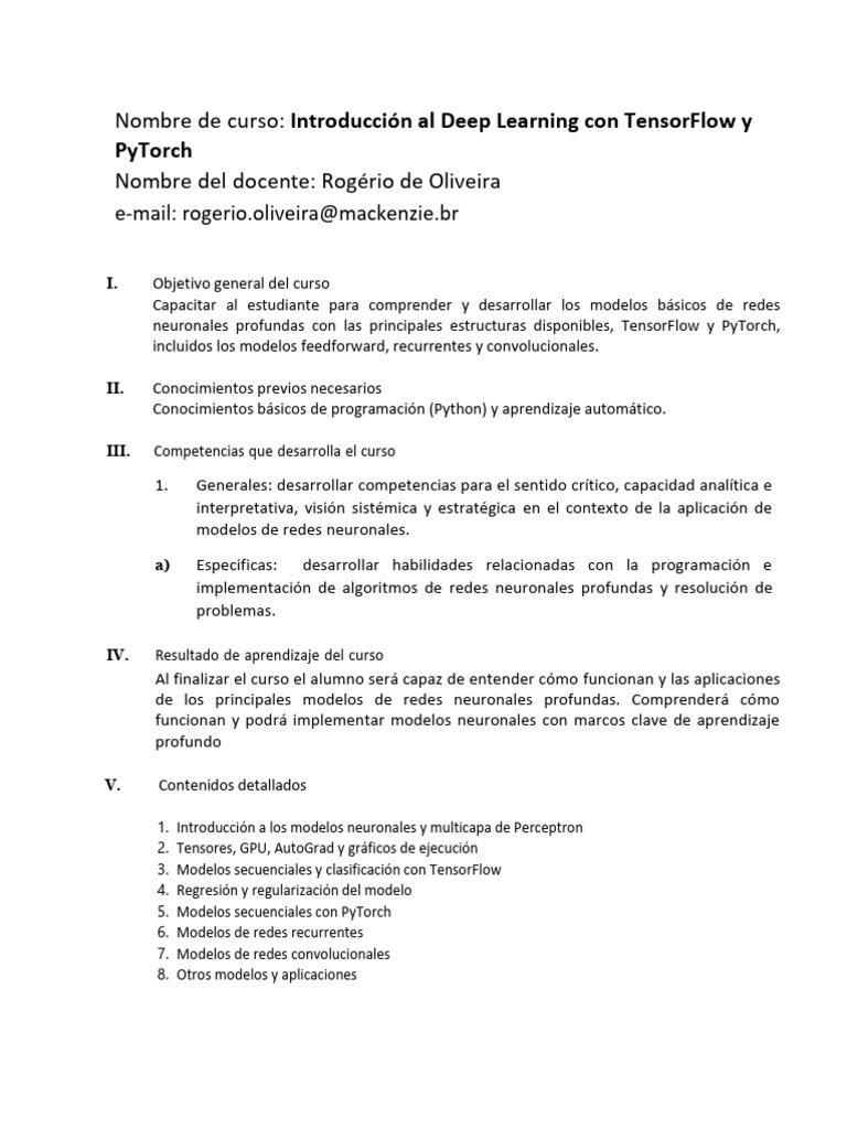 Introduccion Al Deep Learning Con TensorFlow y PyTorch | PDF