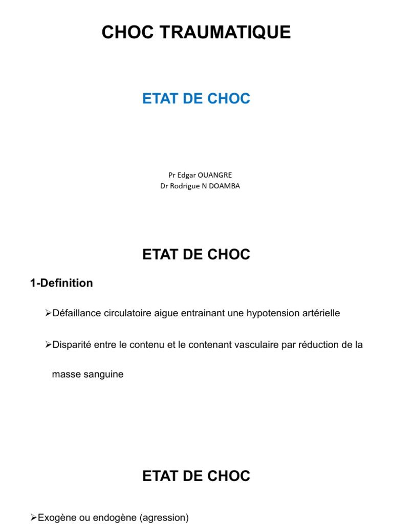 Etat de choc L2 | PDF