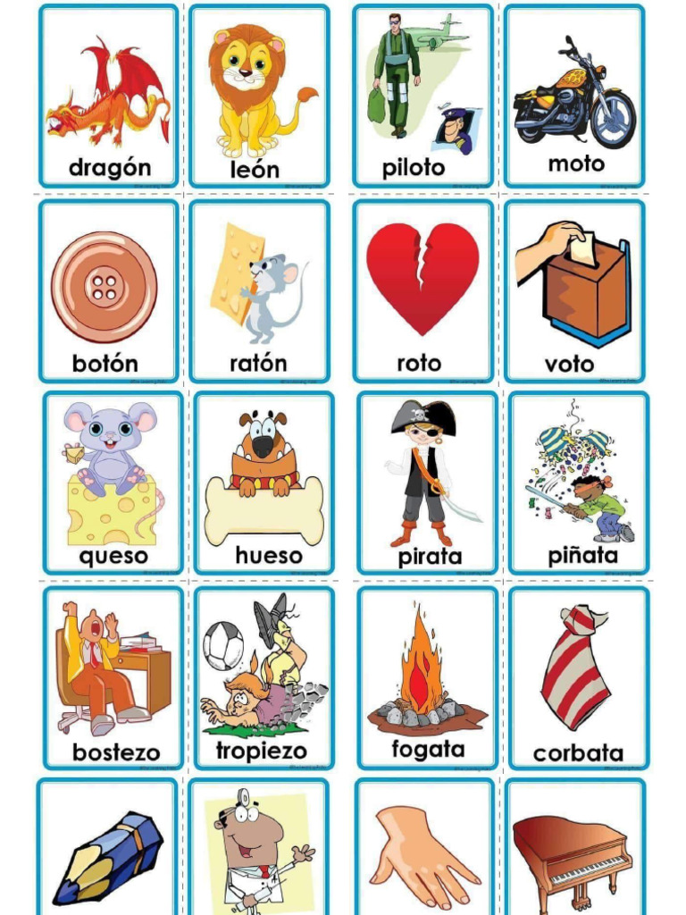 Tarjetas de Palabras Que Riman | PDF