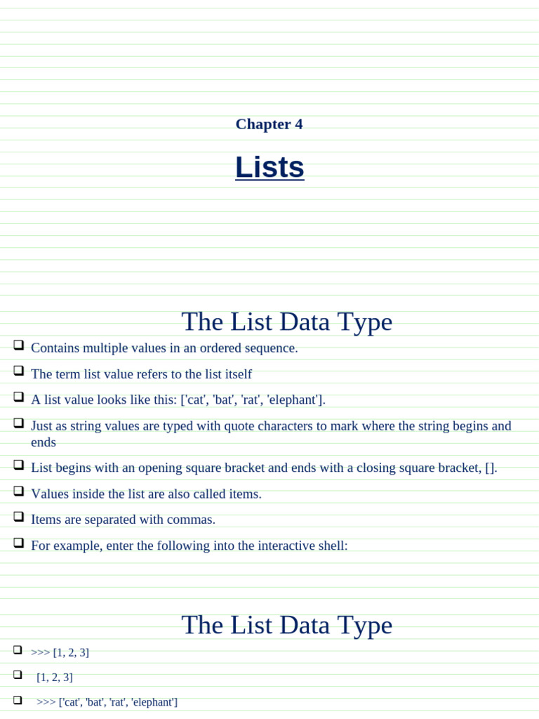 Chap 4 List | PDF