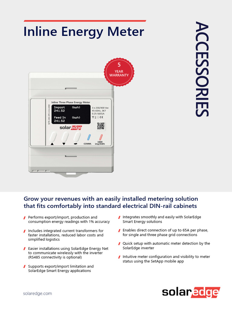 Solaredge TDS Inline Energy Meter EN | PDF