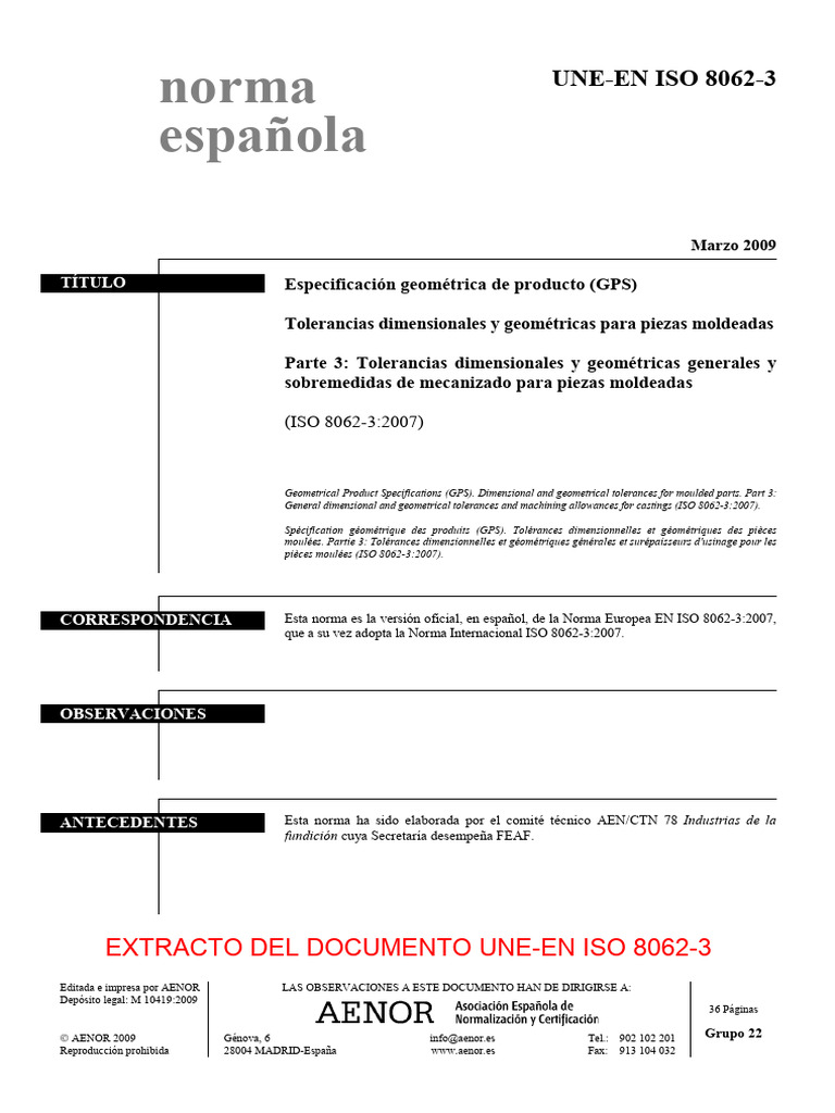 (Ex) Une-En Iso 8062-3 2009 | PDF
