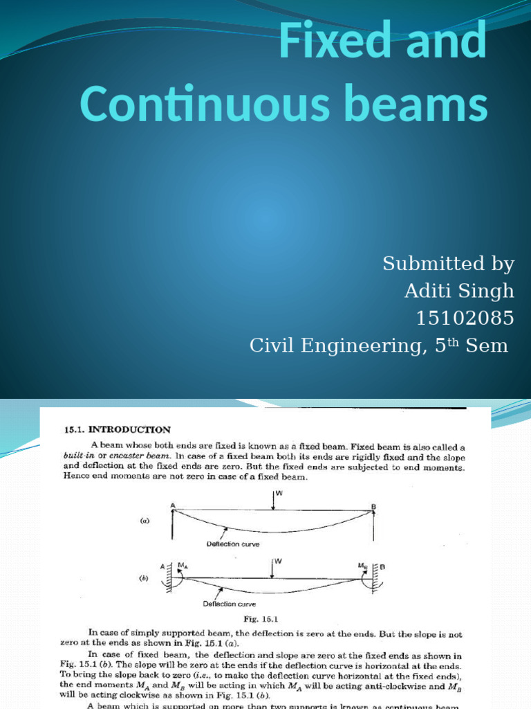 Fixed and Continuous Beams | PDF