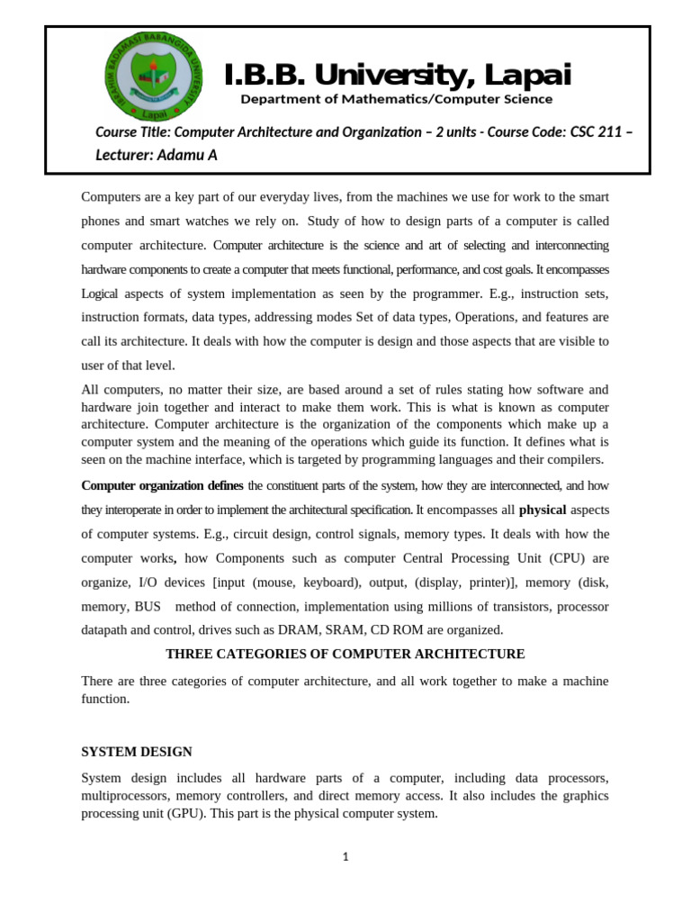 Computer Architecture | PDF