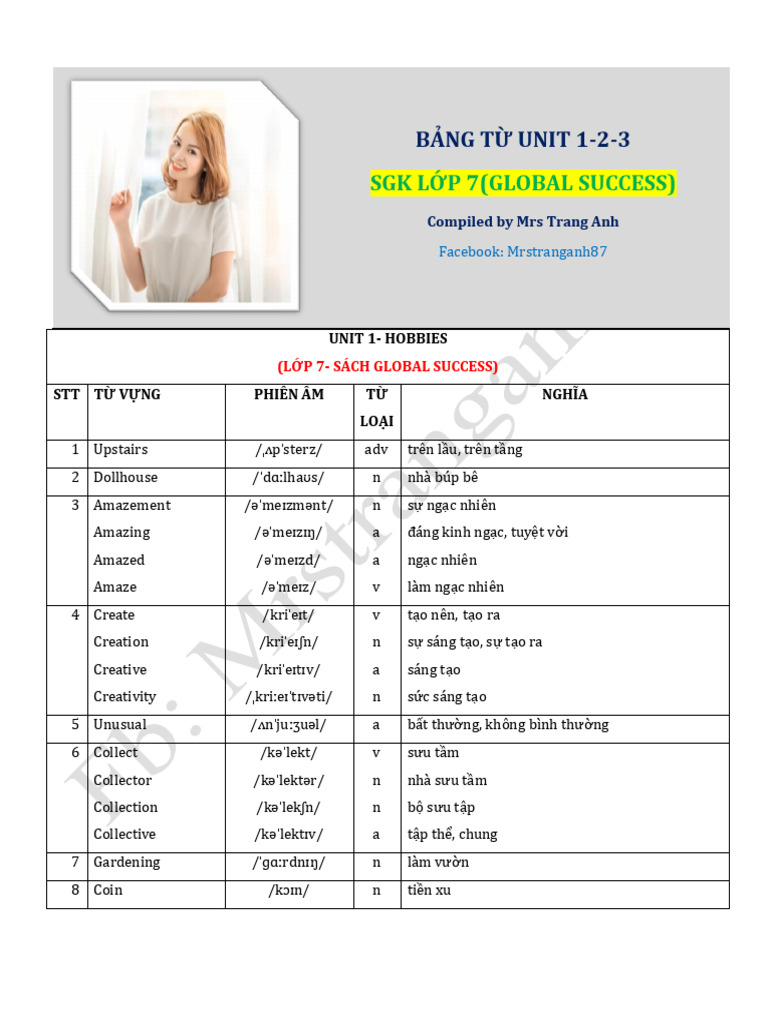 B NG T U1-3 L P 7 (Global Success) | PDF