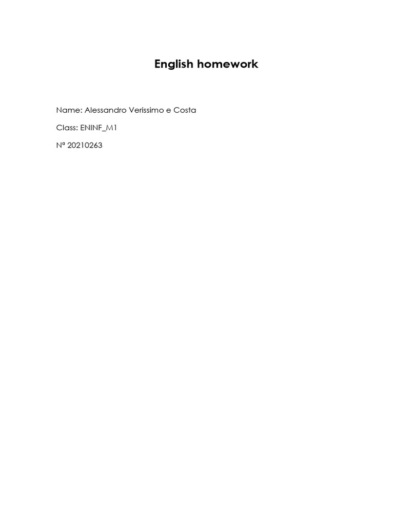 English Homework | PDF