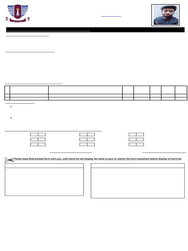 Department of Commerce: Admission Form | PDF