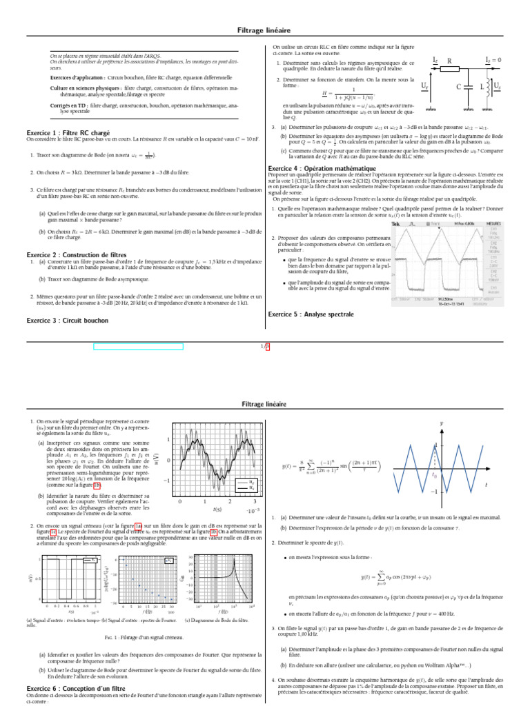 Exo Filtres Complet | PDF