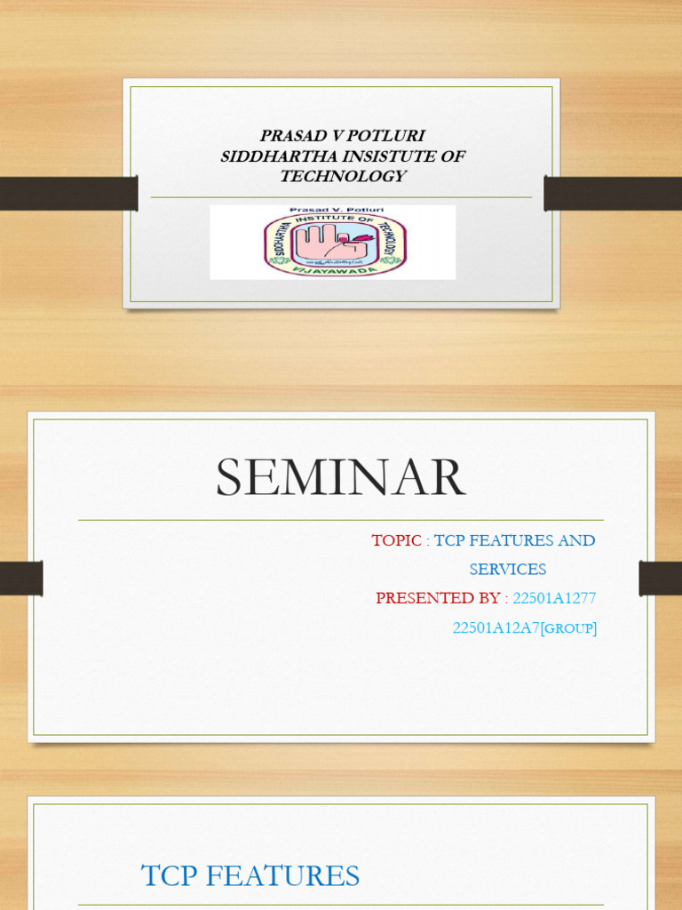 TCP Features and Services | PDF | Science & Mathematics