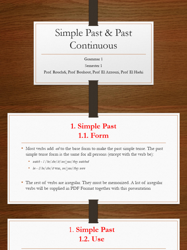 Past Simple vs. Past Continuous Guide | PDF | Grammatical Tense ...