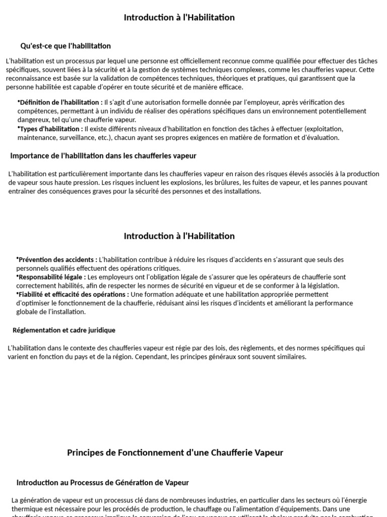 Habilitation en Chaufferie | PDF