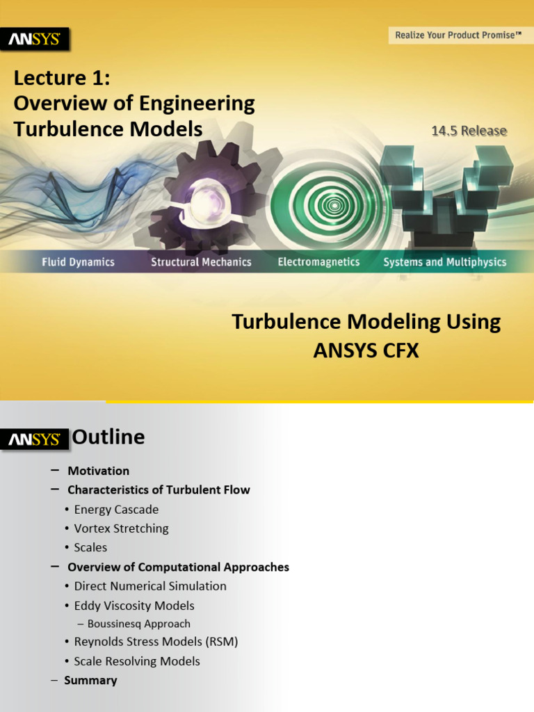 CFX Turbulence 14.5 L01 Overview of Turbulence Models | PDF | Turbulence | Reynolds Number