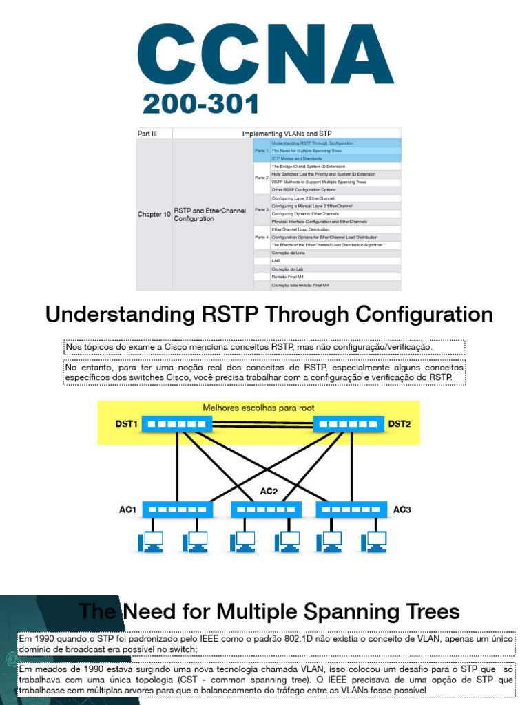 CCNA - M4 - RSTP and EtherChannel Configuration - Parte 1 | PDF