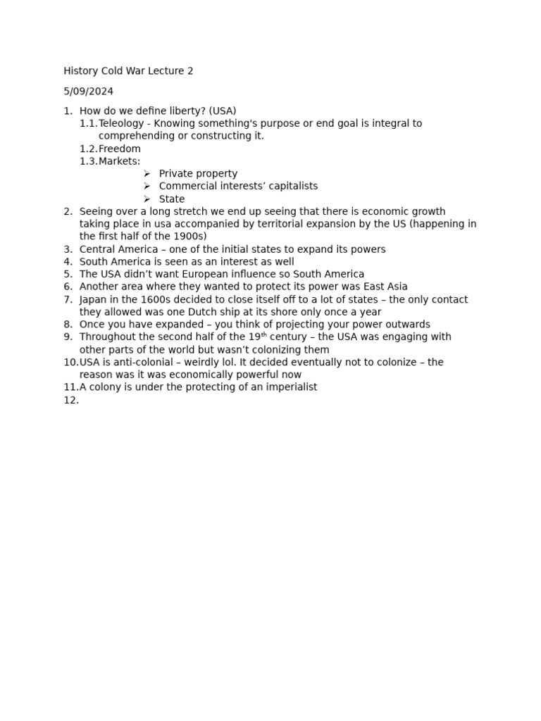 History Cold War Lecture 2 | PDF | Politics | Travel