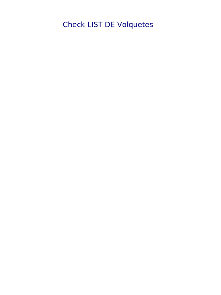 Check List de Volquetes | PDF