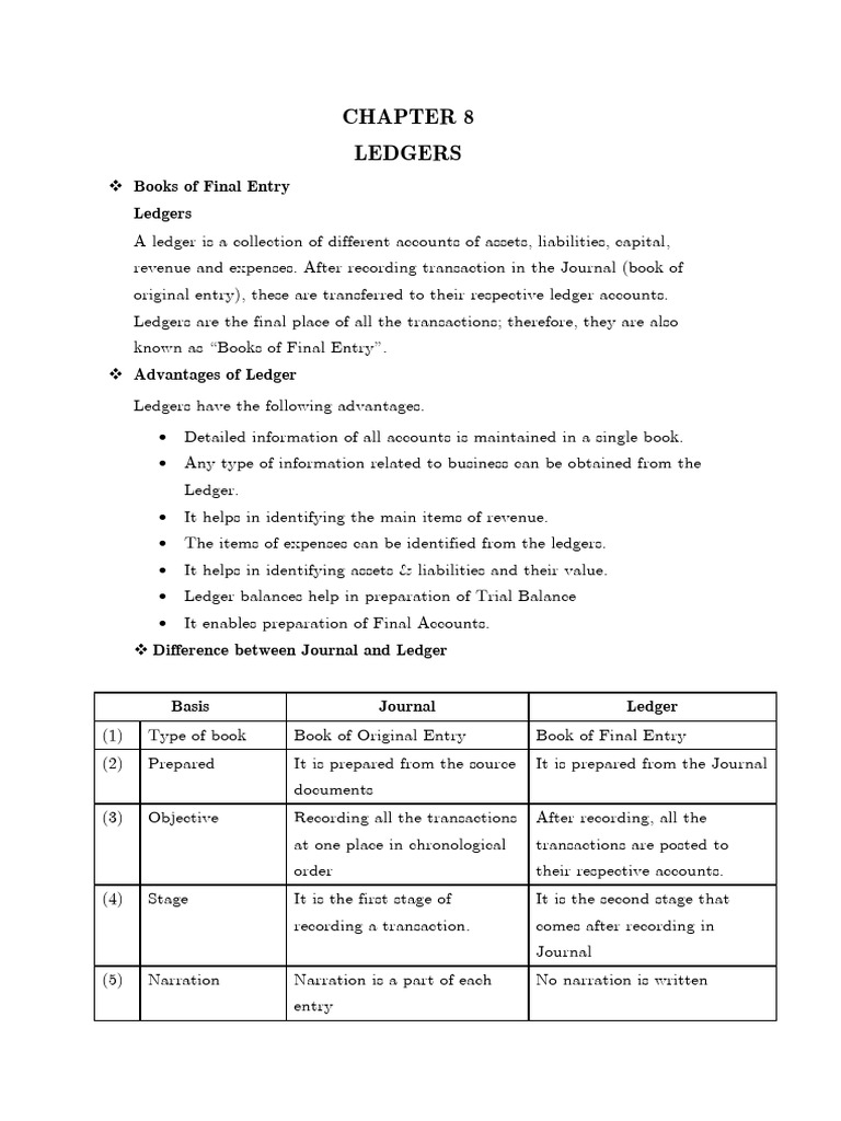 Ledgers | PDF