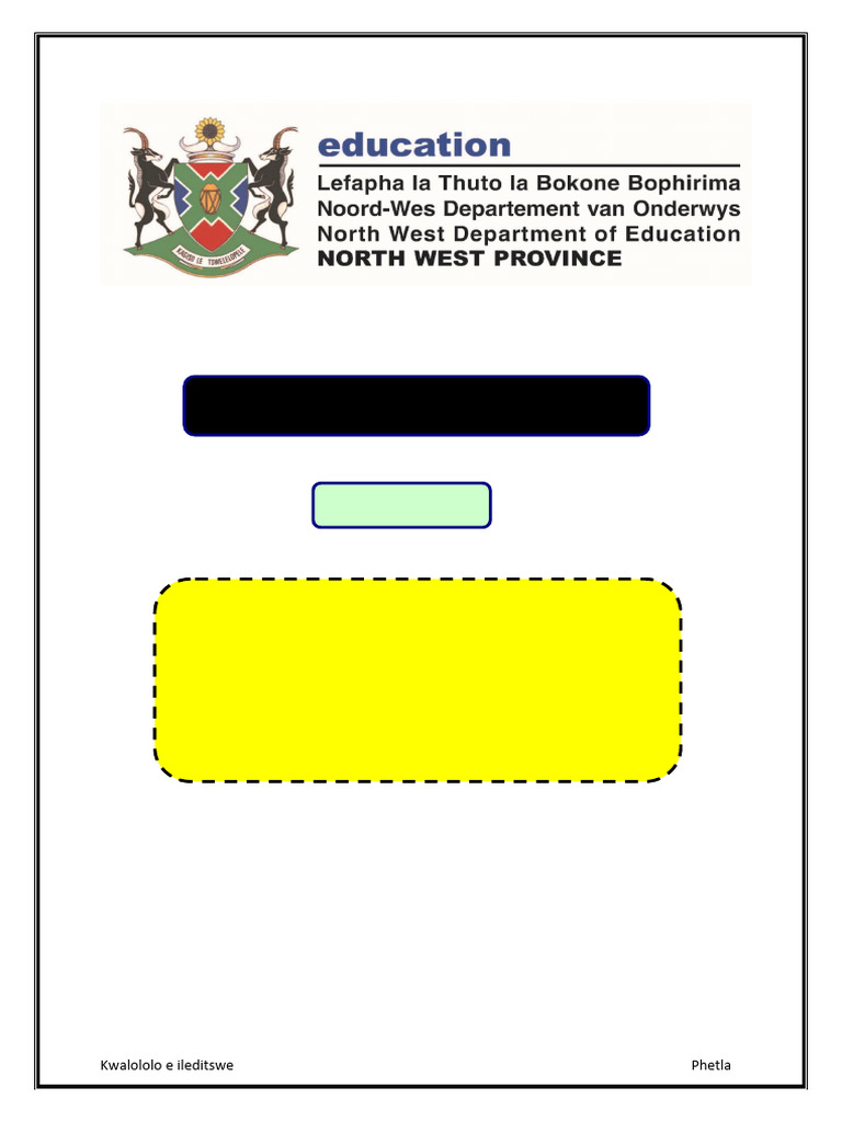 NW NSC GR 11 Setswana HL p3 Memo Nov 2019 | PDF