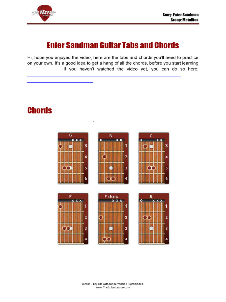 Enter Sandman Tabs | PDF