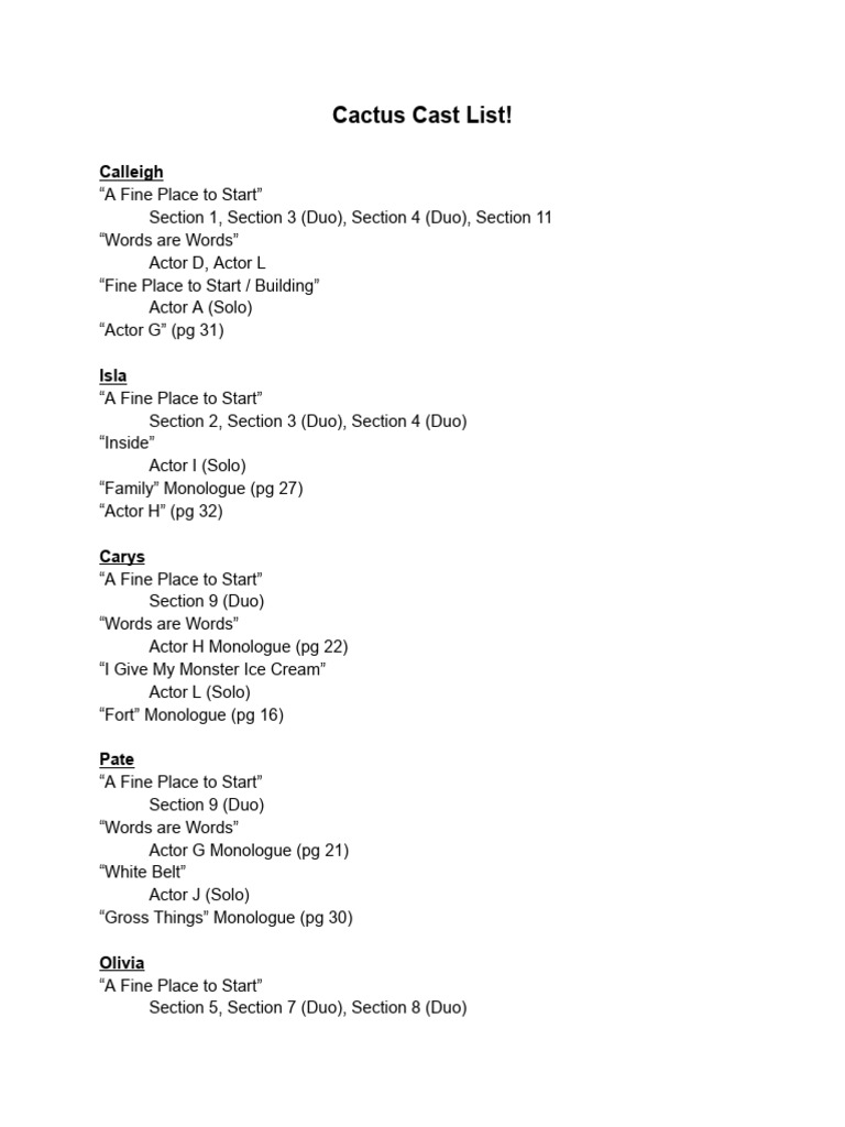 Cactus Cast | PDF
