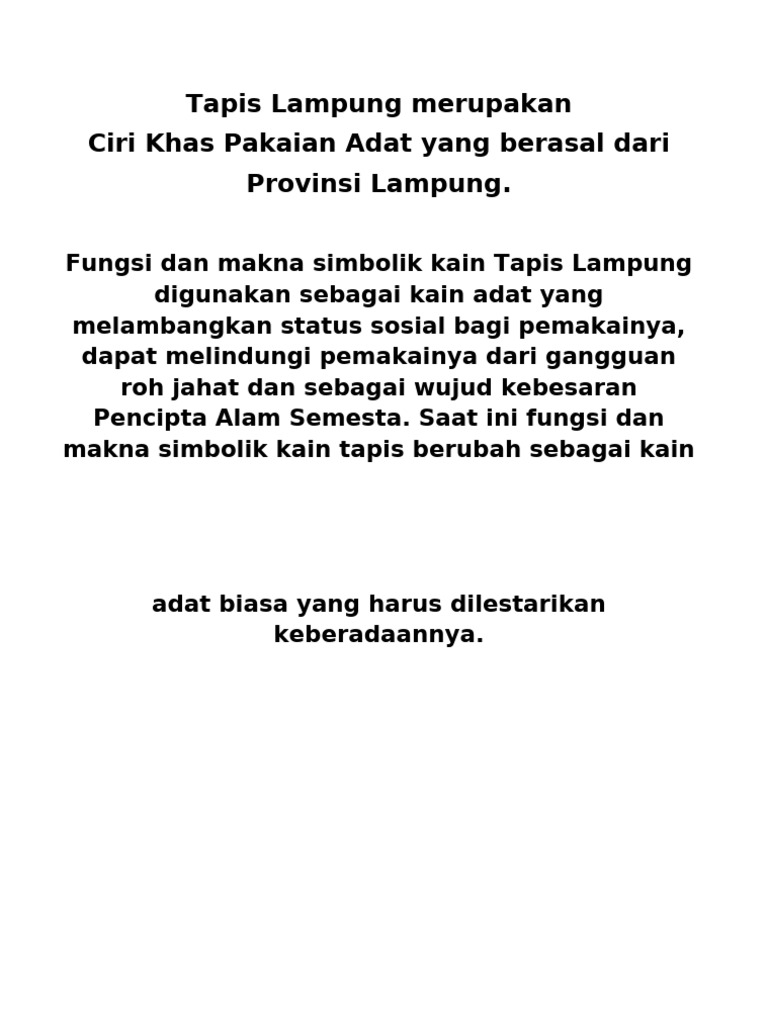 Tapis Lampung Merupakan | PDF