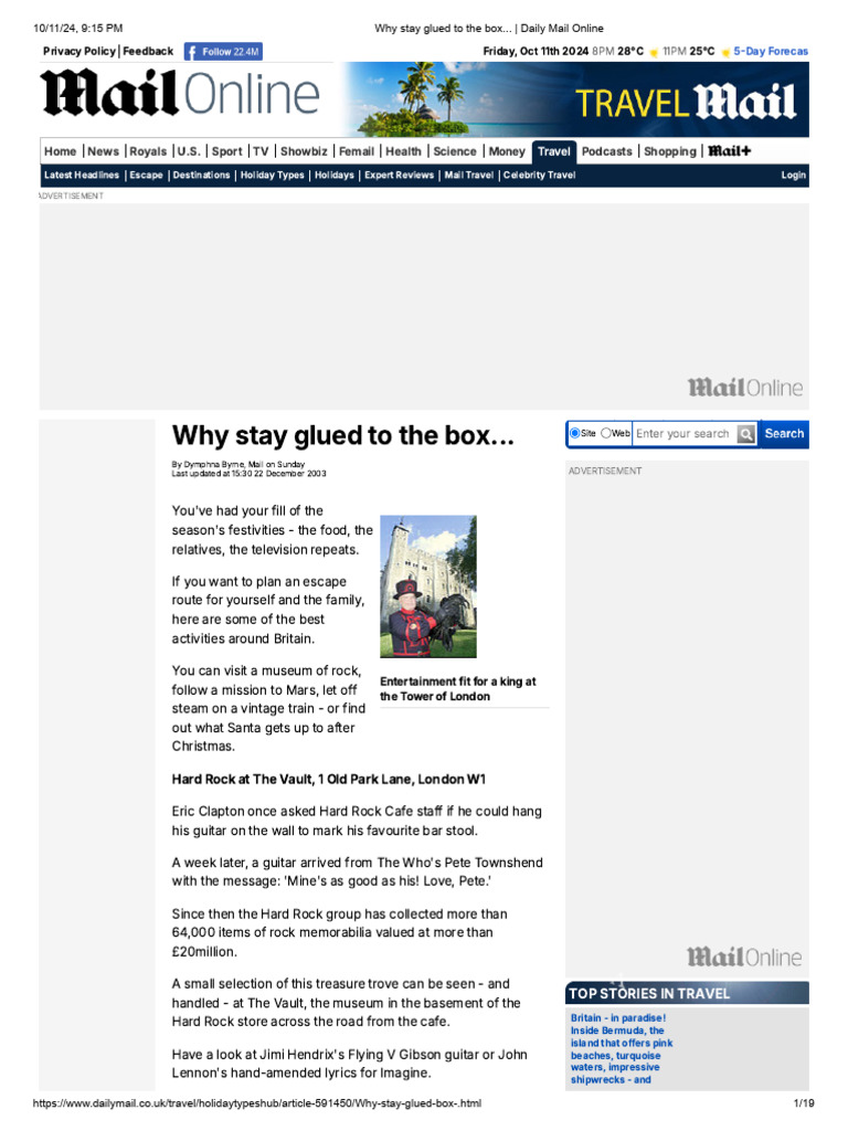Why Stay Glued To The Box... - Daily Mail Online | PDF | Cost Of Living