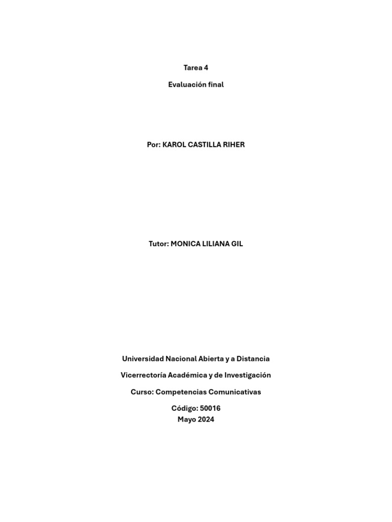 Tarea 4 FINAL-KAROL CASTILLA | PDF