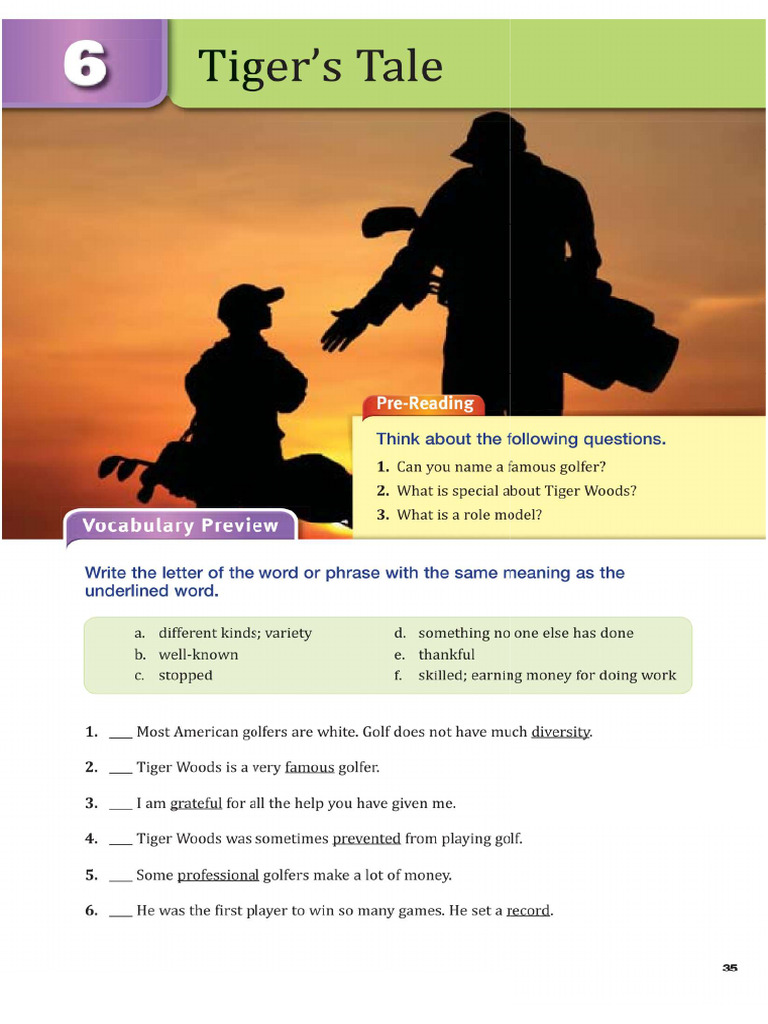 Reading Challenge 1 - Unit 6 | PDF