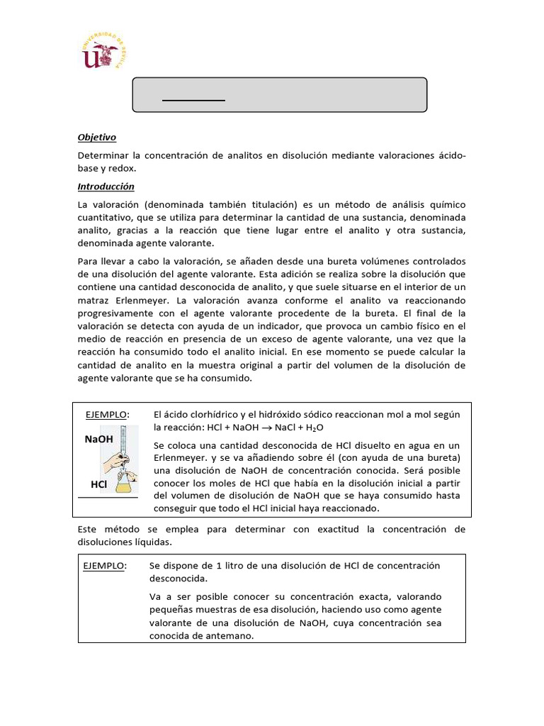 Práctica5-Valoración de Disoluciones | PDF