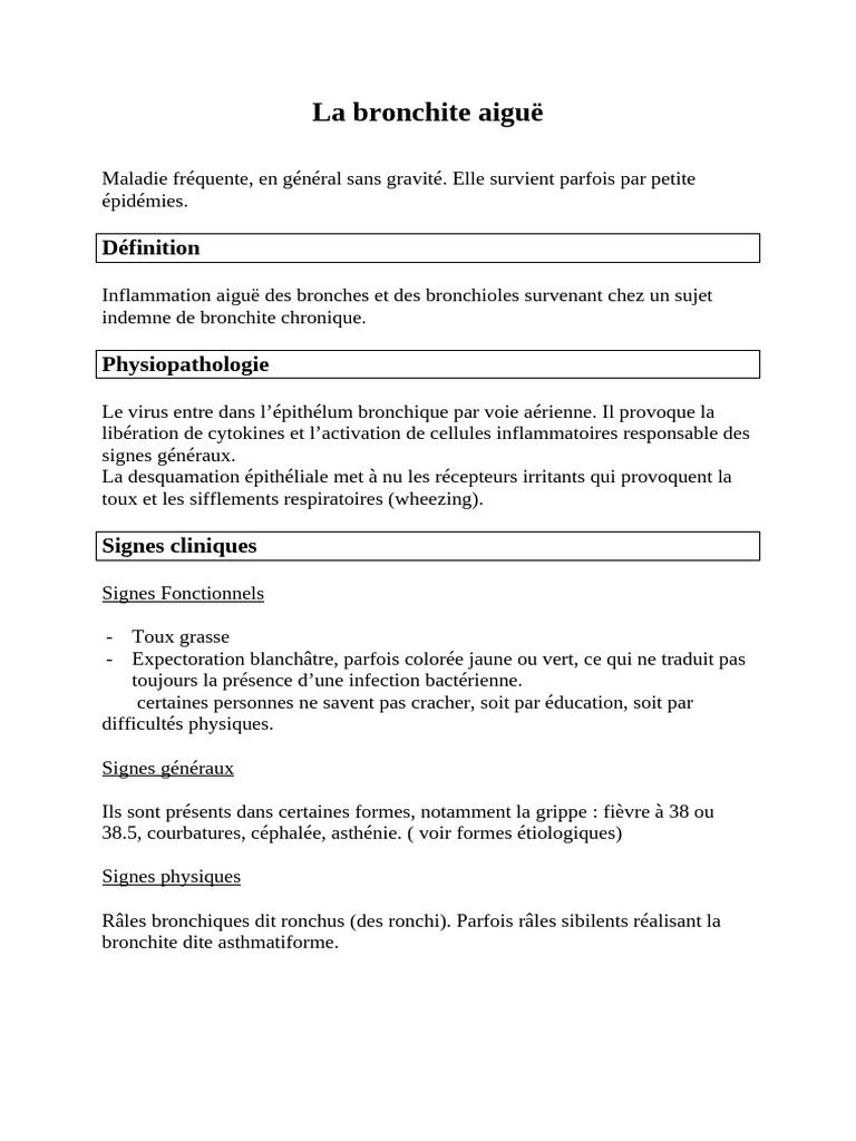 Bronchite Aigue | PDF | Immunology | Medical Specialties