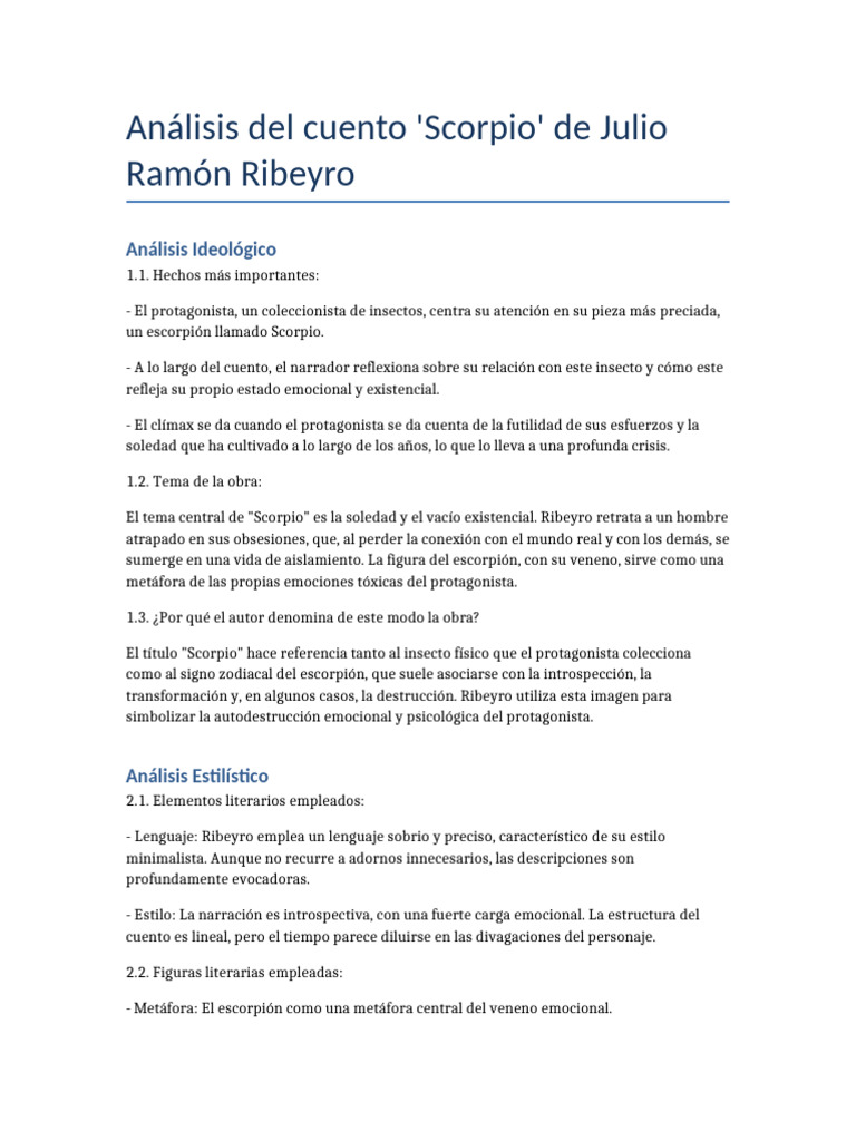Analisis Scorpio Ribeyro | PDF