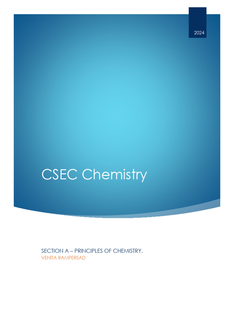 CSEC Chemistry - Electrolysis | PDF