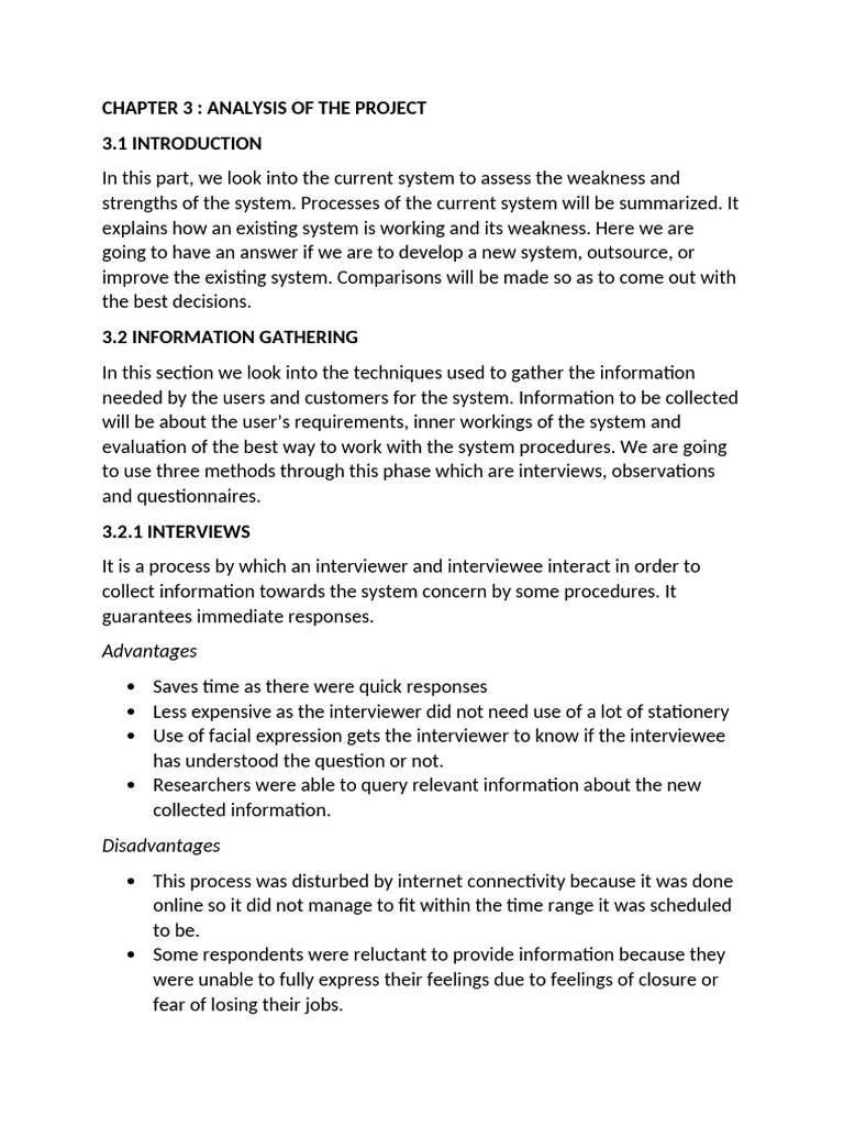 Chapter 3 Analysis Phase | PDF
