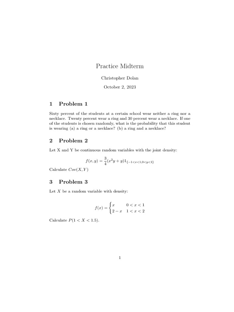 Practice Midterm | PDF