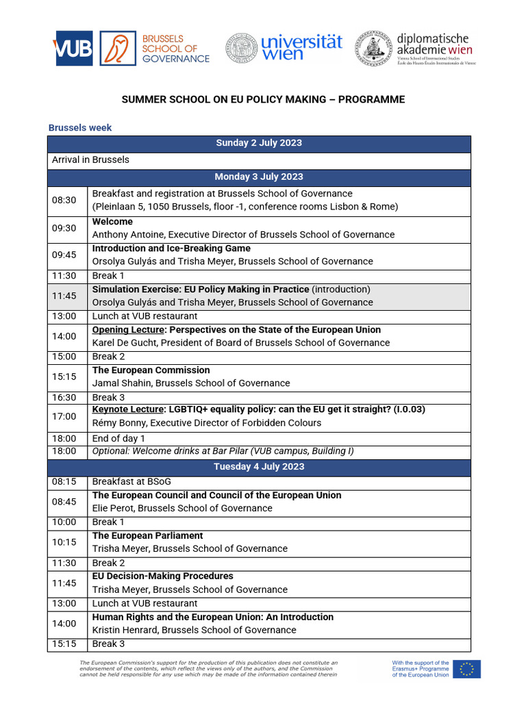 SummerSchool 2023 Programme | PDF