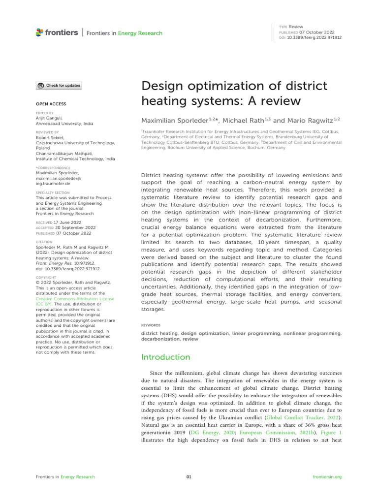 Design Optimization of District Heating Systems A | PDF
