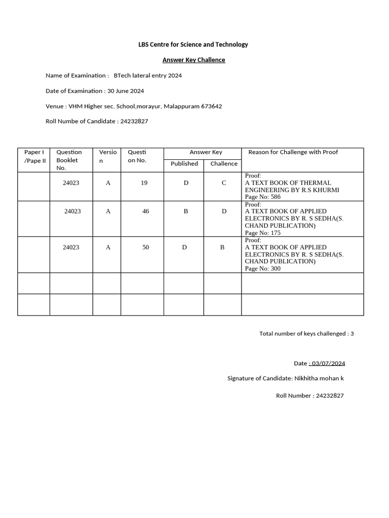 Ans Key Challenge | PDF