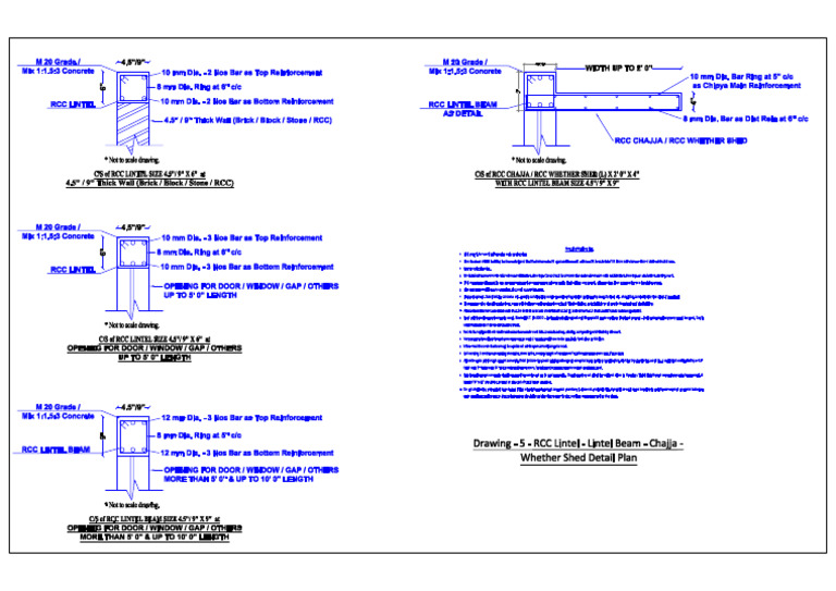 Gondal RCC Lintel - Lintel Beam - Chajja - Whether Shed Detail Plan 27 ...