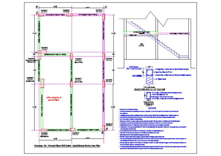 Gondal Ground Floor RCC Lintel - Lintel Beam Center Line Plan 27 09 ...