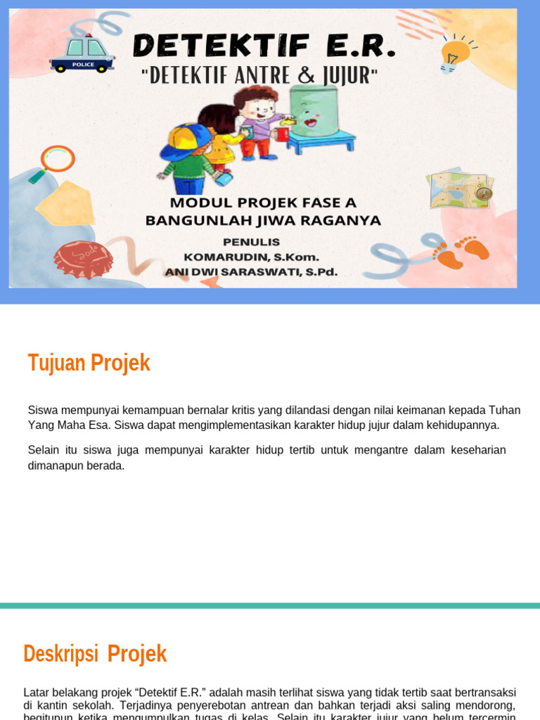 Modul Projek - Detektif ER (Detektif Antre Jujur) - Fase A | PDF