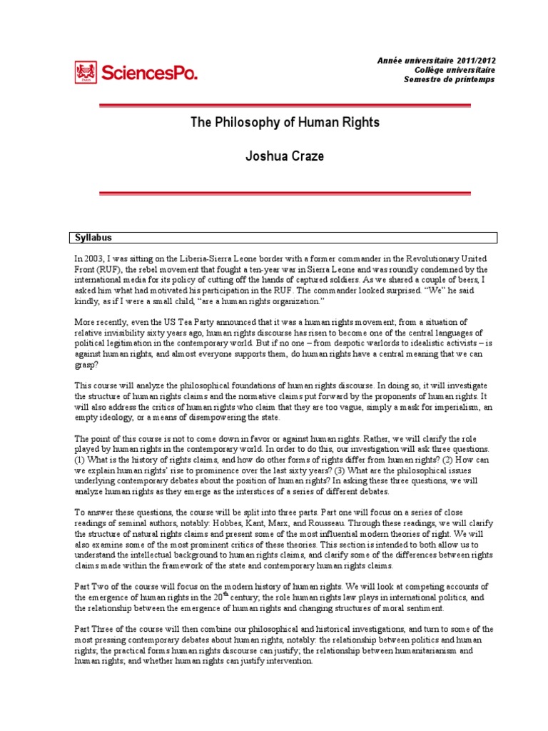 Philosophy of Human Rights | PDF | Natural And Legal Rights ...