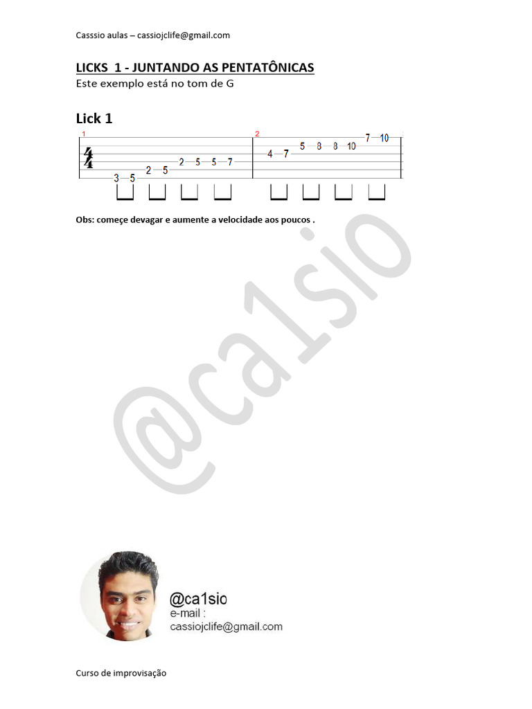 23-Lick 1 Juntando as pentas | PDF