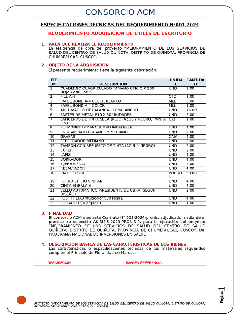 Req 001-2024 Eett Adquisicion de Escritorio Acm | PDF